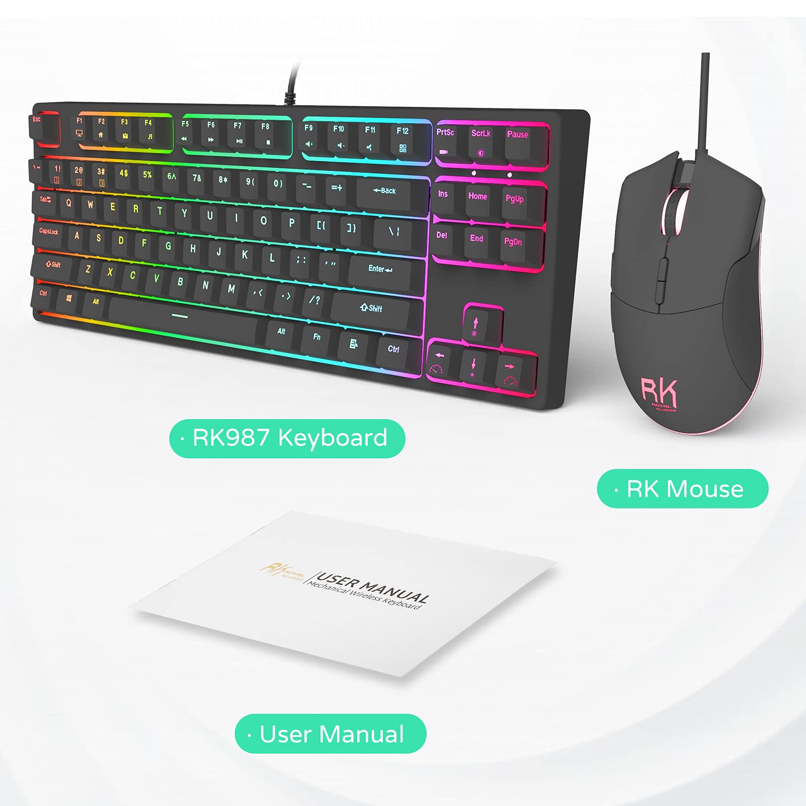 Mua RK ROYAL KLUDGE RK987 Gaming Keyboard and Mouse, Wired Mechanical ...