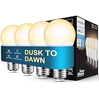 Amazon Basics 60W Equivalent, Dusk to Dawn Sensor, Non-Dimmable, 10,000 Hour Lifetime, A19 LED ...