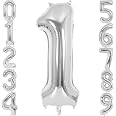 Amazon.com: Silver Number 1 Balloon 40 Inch, Big Large Foil Helium ...