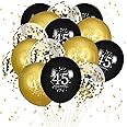 Amazon.com: 45th Birthday Balloons for Men, 15 Pcs Black Gold Happy ...