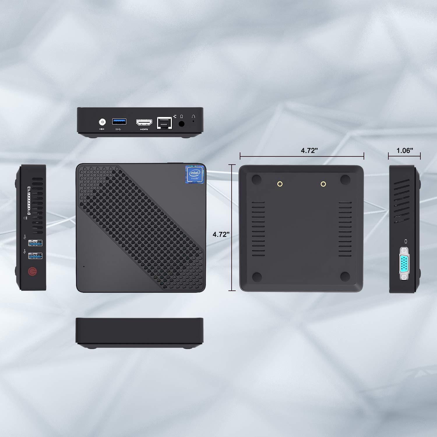 MINISFORUM N40 Mini PC UHD 4K@60Hz Celeron N4020(up To 2.8GHz) Fanless ...