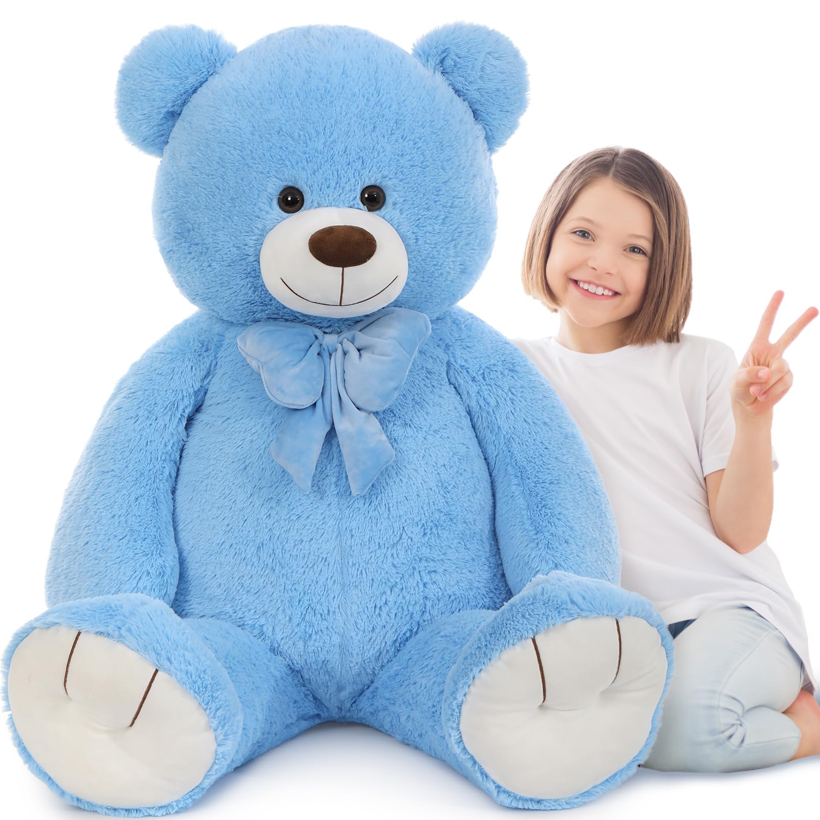 Mua MorisMos Big Teddy Bear 4 ft Stuffed Animal,47in Cuddly Stuffed Blue Bear for Baby Shower ...