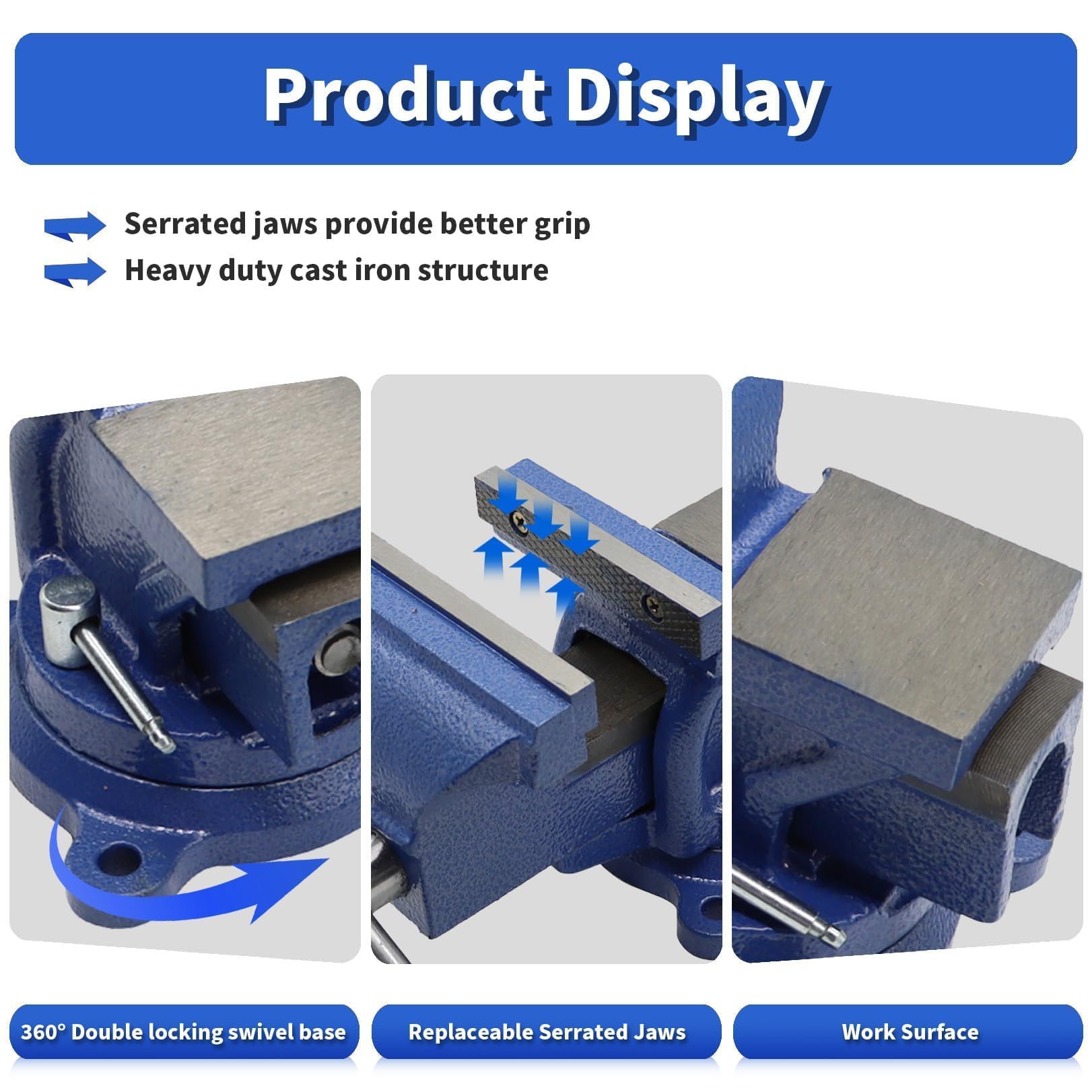 Mua 4" Bench Vise Ductile Cast Iron Bench Vise with 360° Flexible ...