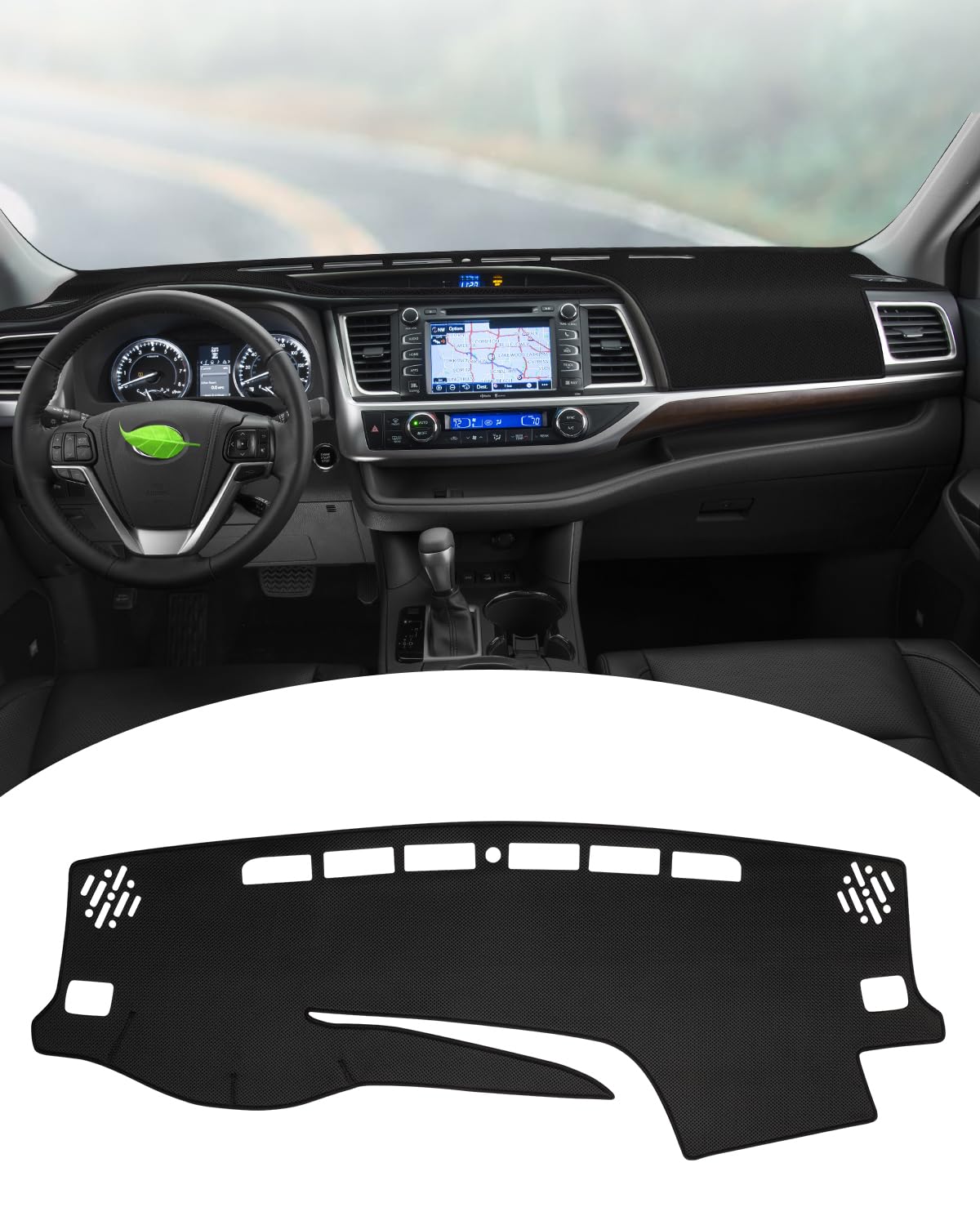 FIILINES Dash Cover for Toyota Highlander 2014-2019, Dashboard Mat ...