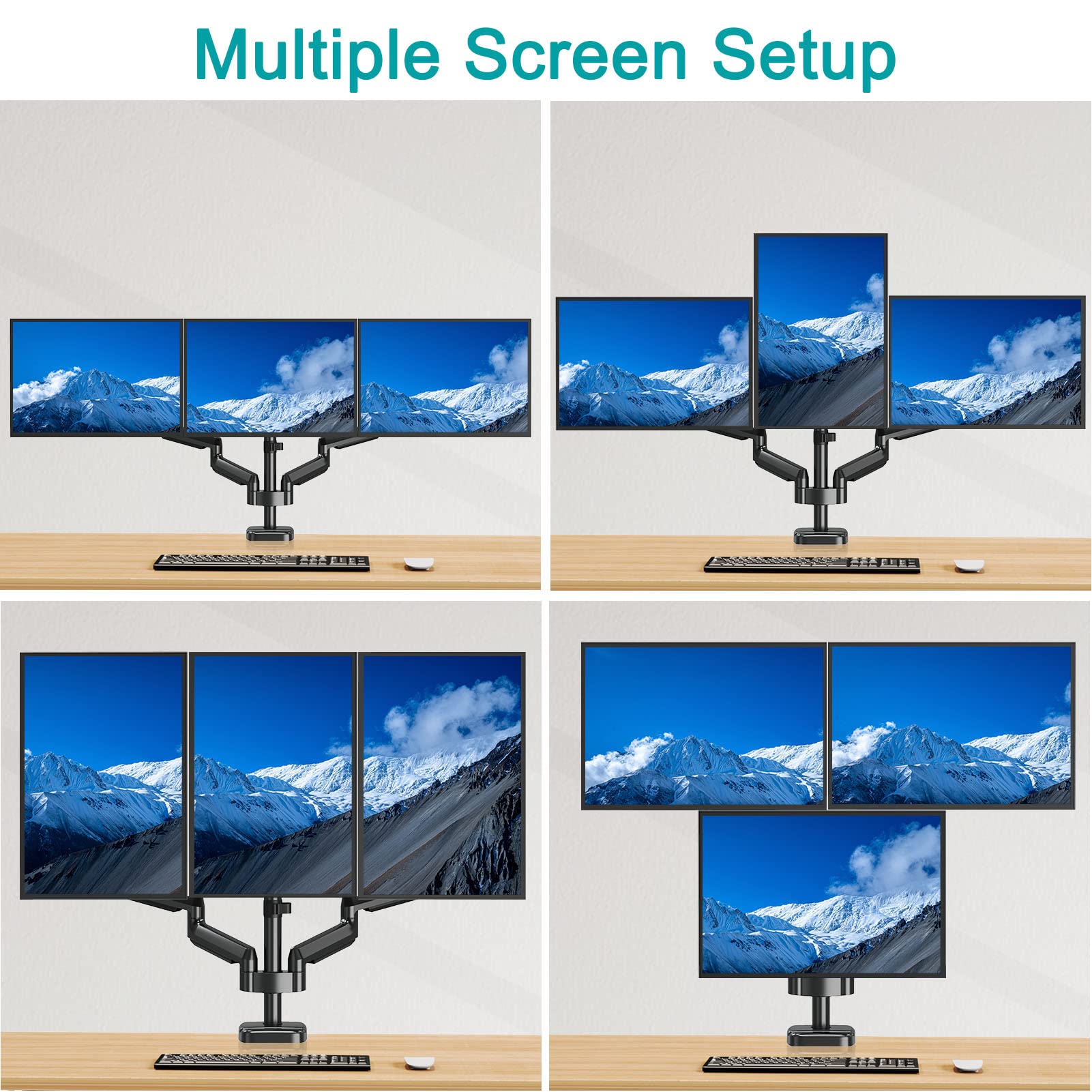 Mua MOUNT PRO Triple Monitor Mount, 3 Monitor Desk Arm fits Three Max ...