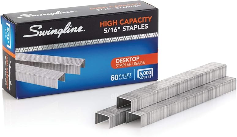 Swingline Staples, High Capacity, 60 Sheet Capacity, 5/16" Length, 210 ...