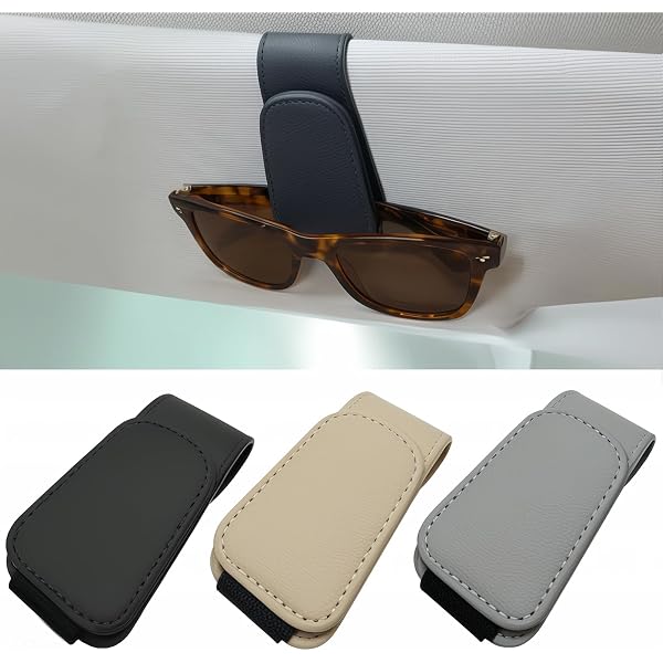 Visor Clips For Cars Magnetic Car Visor Sun (2-Pack) - Leather Eyeglass ...