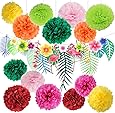Amazon.com: Hawaiian Luau Party Decorations Tropical Tiki Hibiscus ...