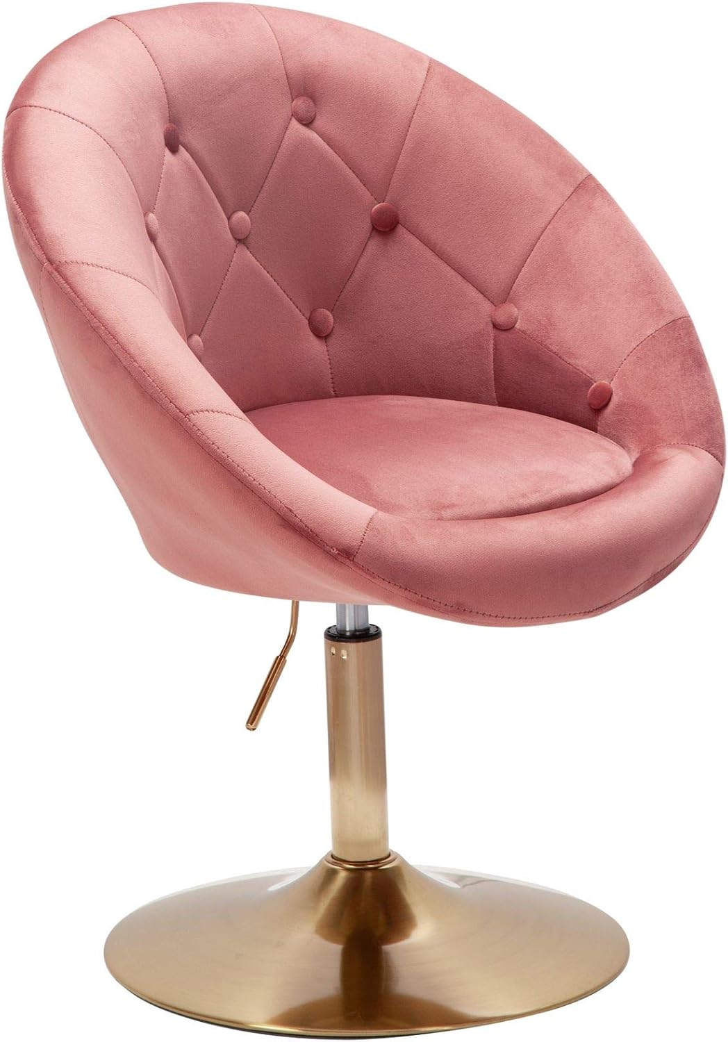 FineBuy Loungesessel Samt Rosa/Gold Design Drehstuhl | Clubsessel ...