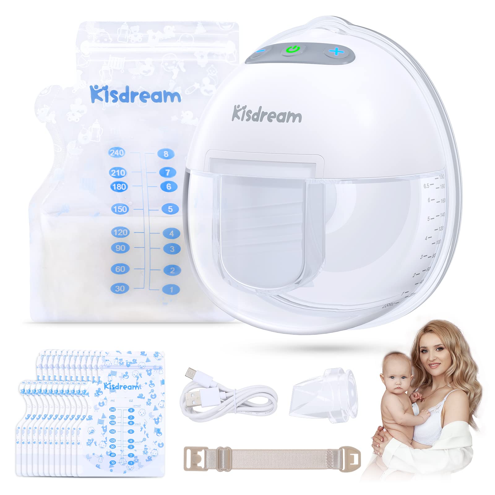Mua Kisdream Breast Pump Wearable Breast Pump - Hands Free Breast Pump Electric 2 Modes 9 Levels ...