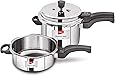 Buy Impex EP-3C5 Stainless Steel Pressure Cooker Combo Set of 5 Litre ...
