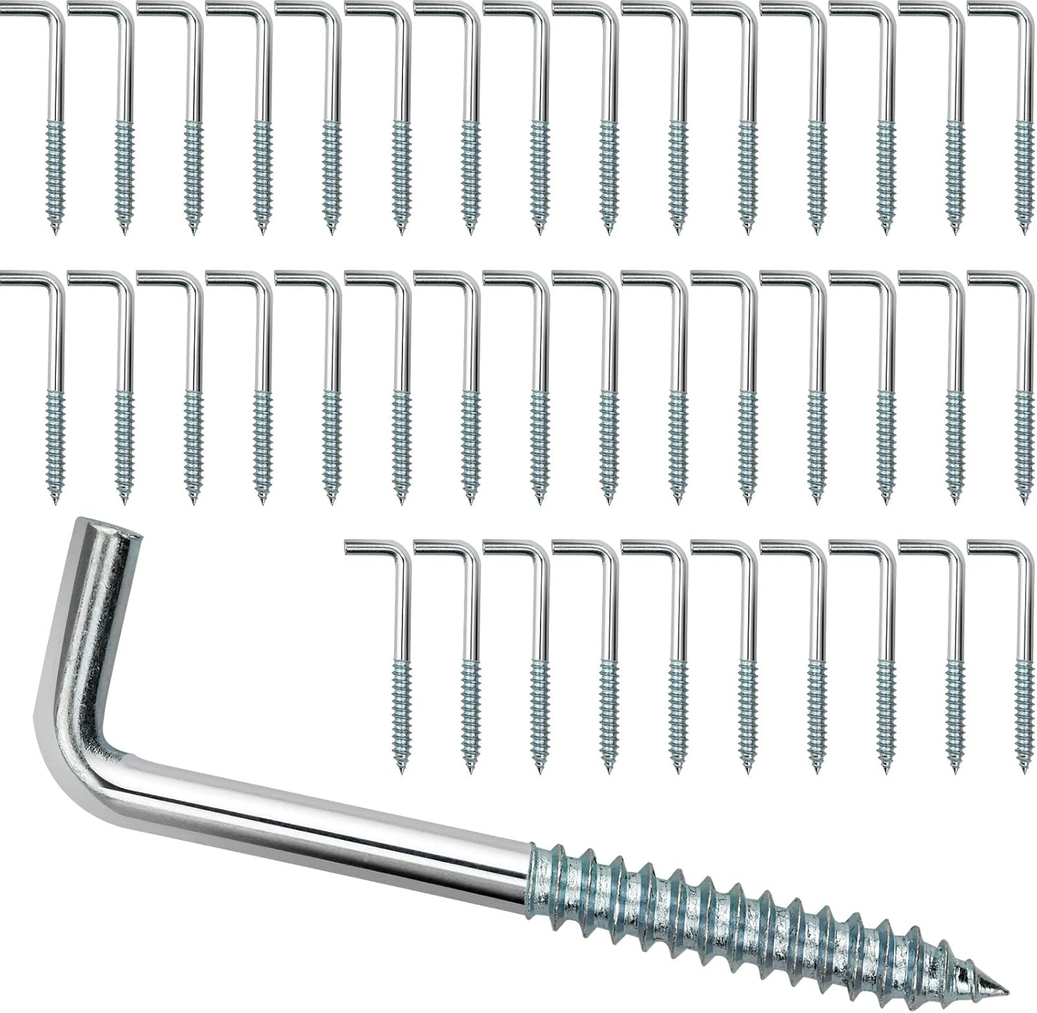 40 Pcs Set L Hook Screws, Square Hooks Screw in 3 Sizes – BigaMart