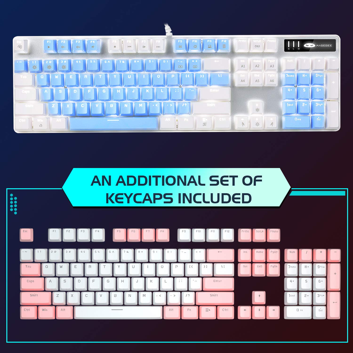 Mua MageGee Mechanical Gaming Keyboard, 104 Keys White Backlit ...