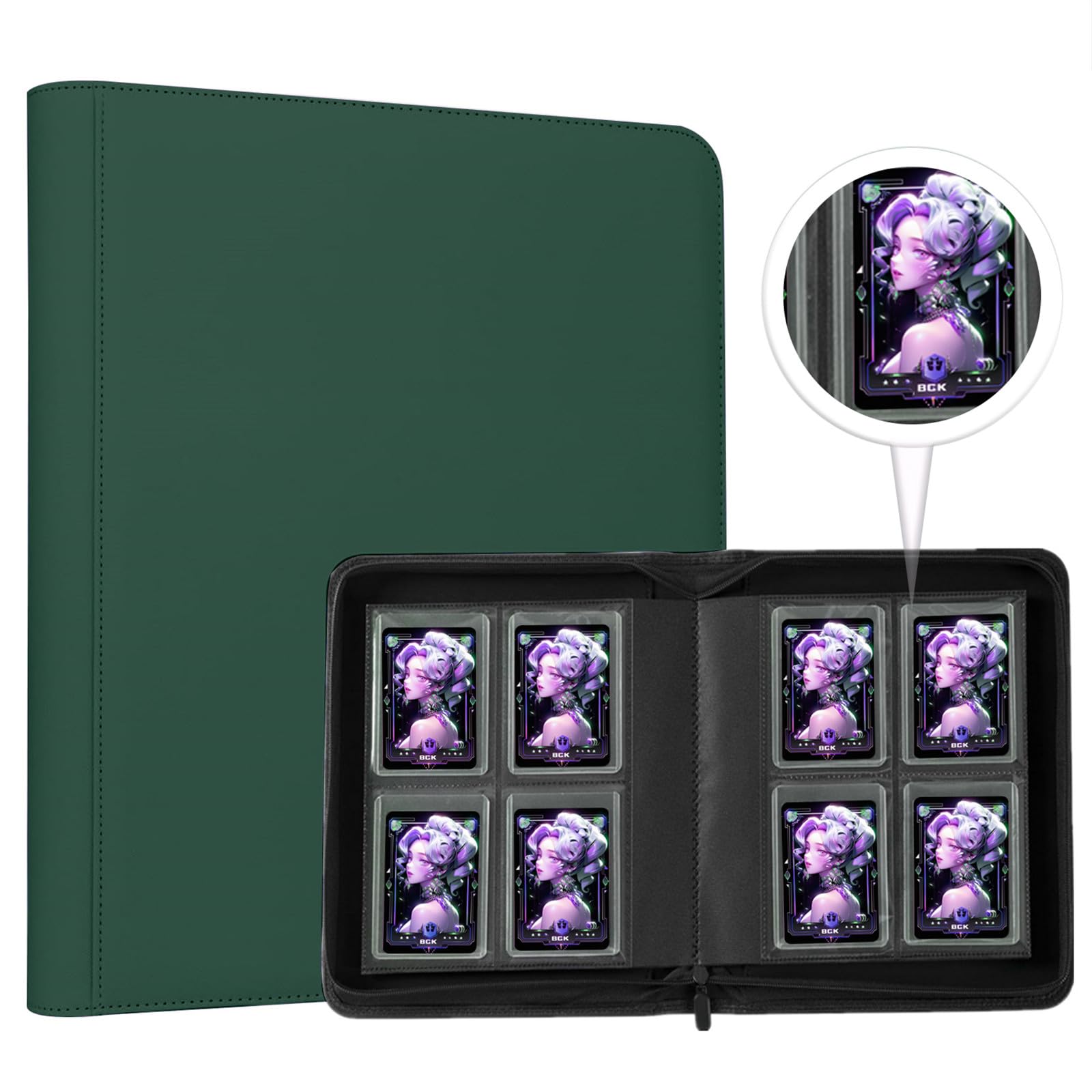 ANIXITECH Toploader Binder,4-Pocket Double Sided Top Loaders Binder ...