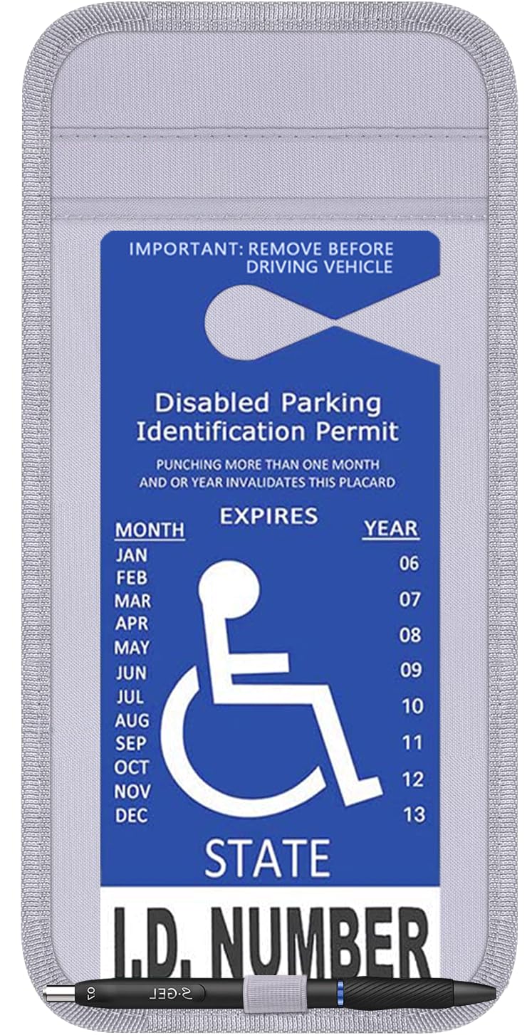 lofrcin Handicap Placard Holder for Auto, 1 PCS Gray Visor Placard ...