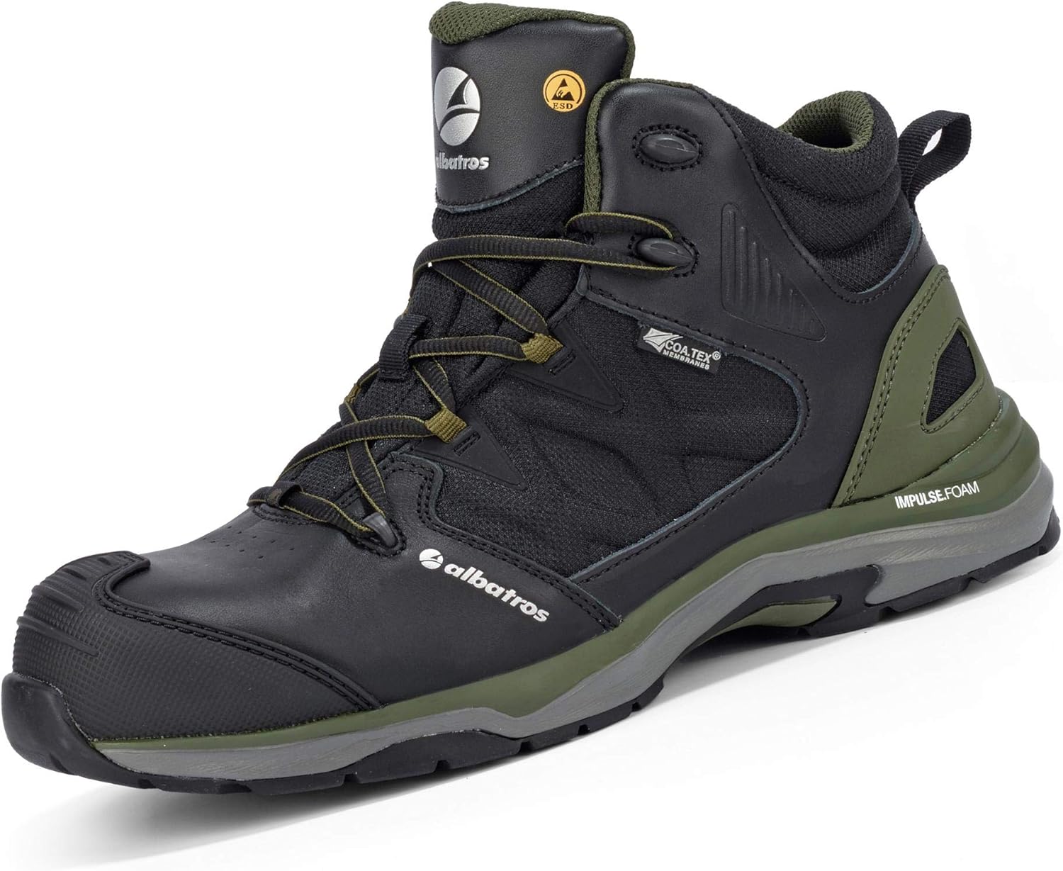 Amazon.com | Albatros Mens Ultratrail Olive Ctx Mid Safety Boot Black ...