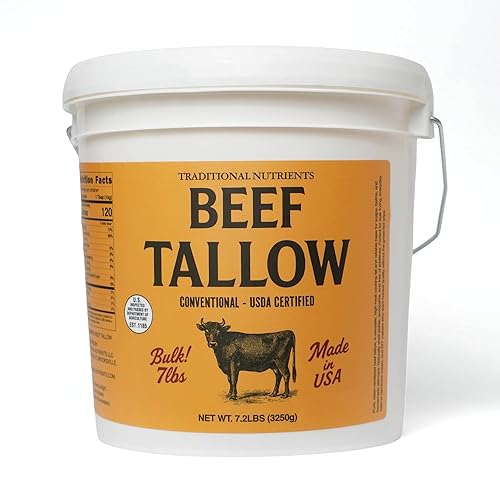 Bulk Beef Tallow 7.2lbs, Food Grade and Cosmetic Grade (1 gallon) in ...