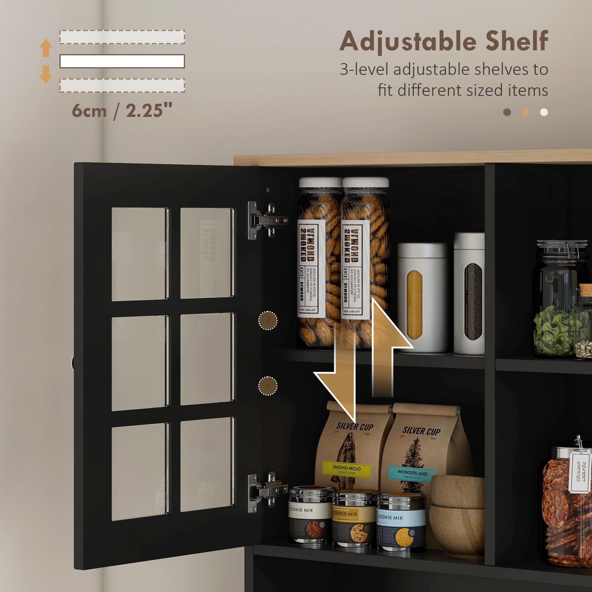 Mua HOMCOM Kitchen Pantry Cabinet, 72" Freestanding Storage Cabinet ...