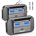 Amazon.com: 2 Pack 12V USB Outlet Dual Quick Charge 3.0 Car USB Ports ...