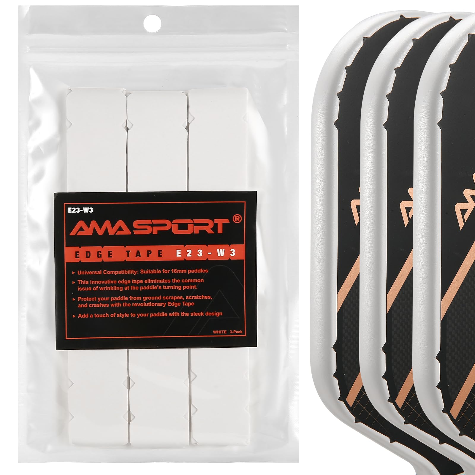 PICKLETECH Pickleball Paddle Protection Tape - Paddle Head Edge Guard ...