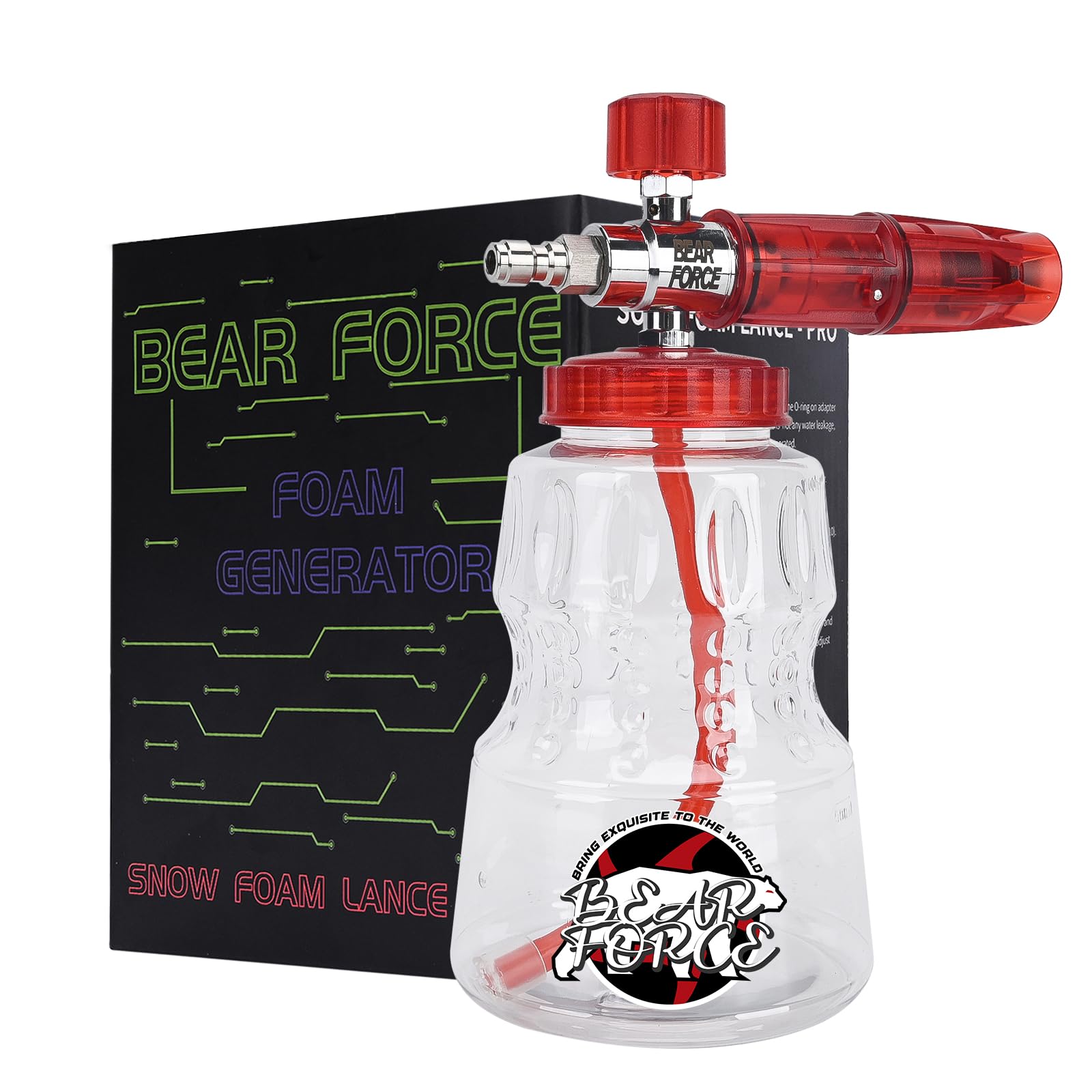 BEAR FORCE Pressure Washer Aluminium Foam Cannon Generator Snow Lance with 1/4" Quick Connector ...