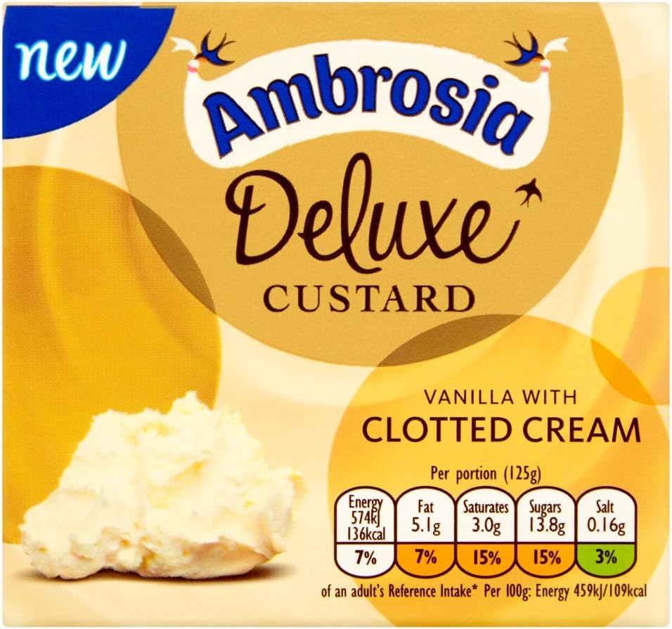 Ambrosia Deluxe Custard Vanilla with Clotted Cream Carton, 500 g ...