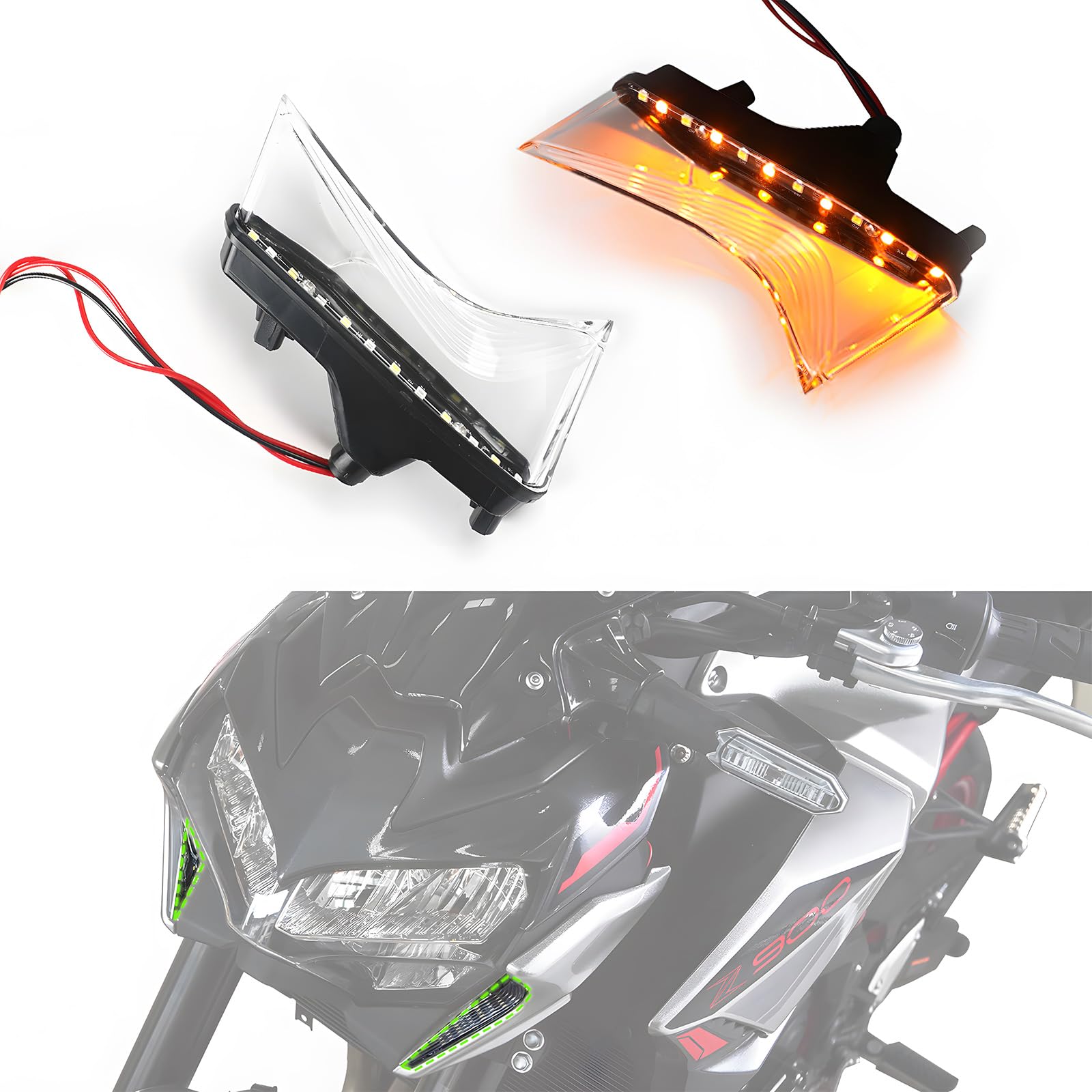 LUXEMOTO LED Motocycle Turn Signal Lights for Kawasaki Z900 Z650 20-25 ...