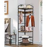 Amazon.com: Tribesigns Corner Hall Tree with Shoe Bench, Entryway Coat ...