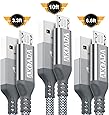 Amazon.com: AkoaDa Micro USB Cable Android, 3-Pack (10ft+6.6ft+3.3ft ...
