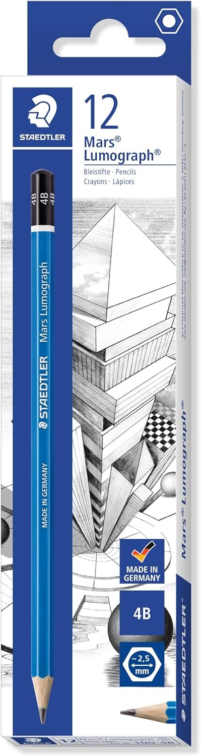 Staedtler Mars Lumograph 4B Pencil – Pack of 12, Blue – BigaMart