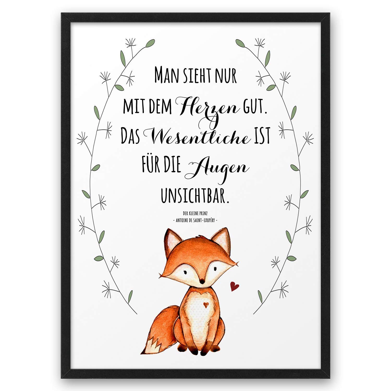 FUCHS Man sieht nur mit dem Herzen gut Zitat aus Der kleine Prinz ...