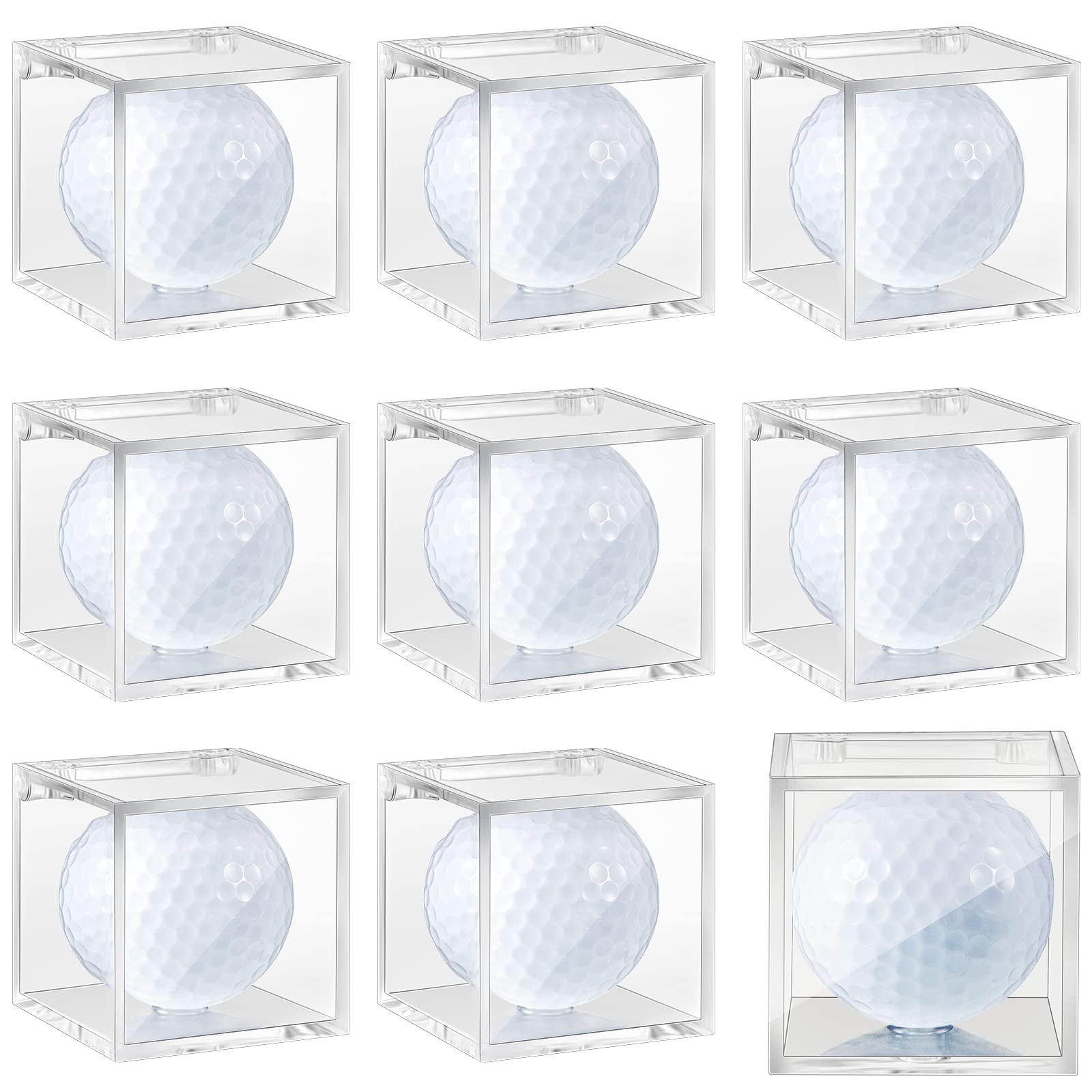 9 Pieces Golf Ball Display Case Acrylic Single Golf Ball Memorabilia ...