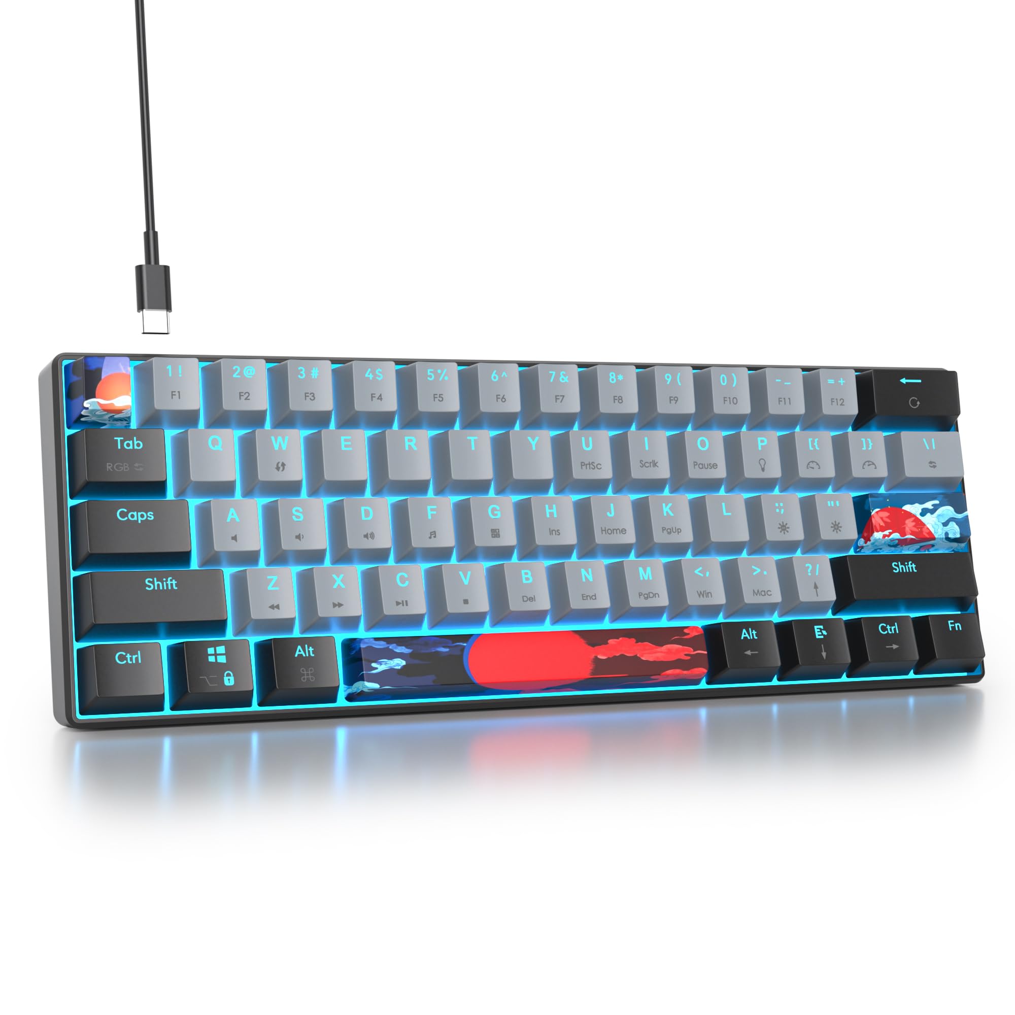 Mua Mosptnspg Protable 60% Percent Gaming Keyboard Mechanical, Mini ...