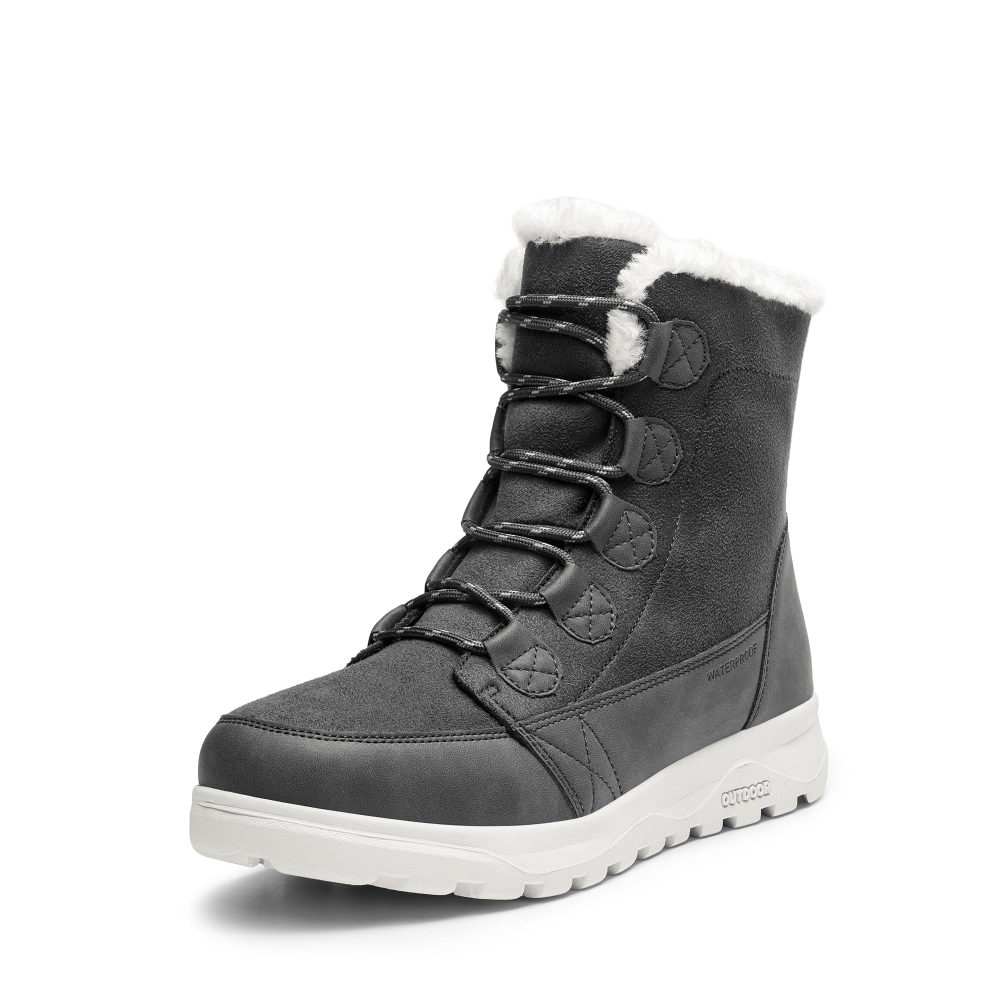 DREAM PAIRS Women's Winter Snow Boots Lace Up Warm Comfortable Faux Fur Lining Outdoor Ankle ...