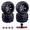 Amazon.com: Hobbypark Pre-Glued 1/8 Truck Tires and Wheels 17mm Hex for Traxxas Maxx T-maxx E ...