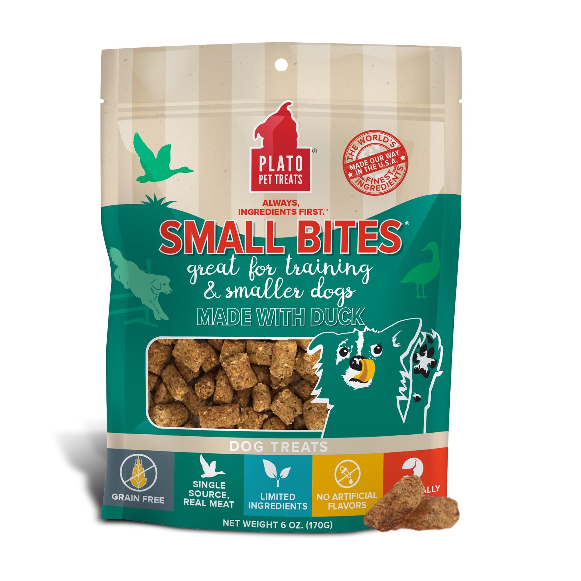 Plato Pet Treats Air Dried Small Bites Dog Treats, Natural Bite Sized ...
