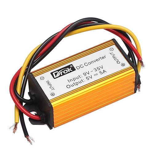 DROK 180074 DROK Mini Voltmeter Five 0.36" Digital Voltage Monitor DC 0 ...