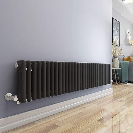 WarmeHaus Traditional Cast Iron Style Anthracite 3 Column Horizontal ...