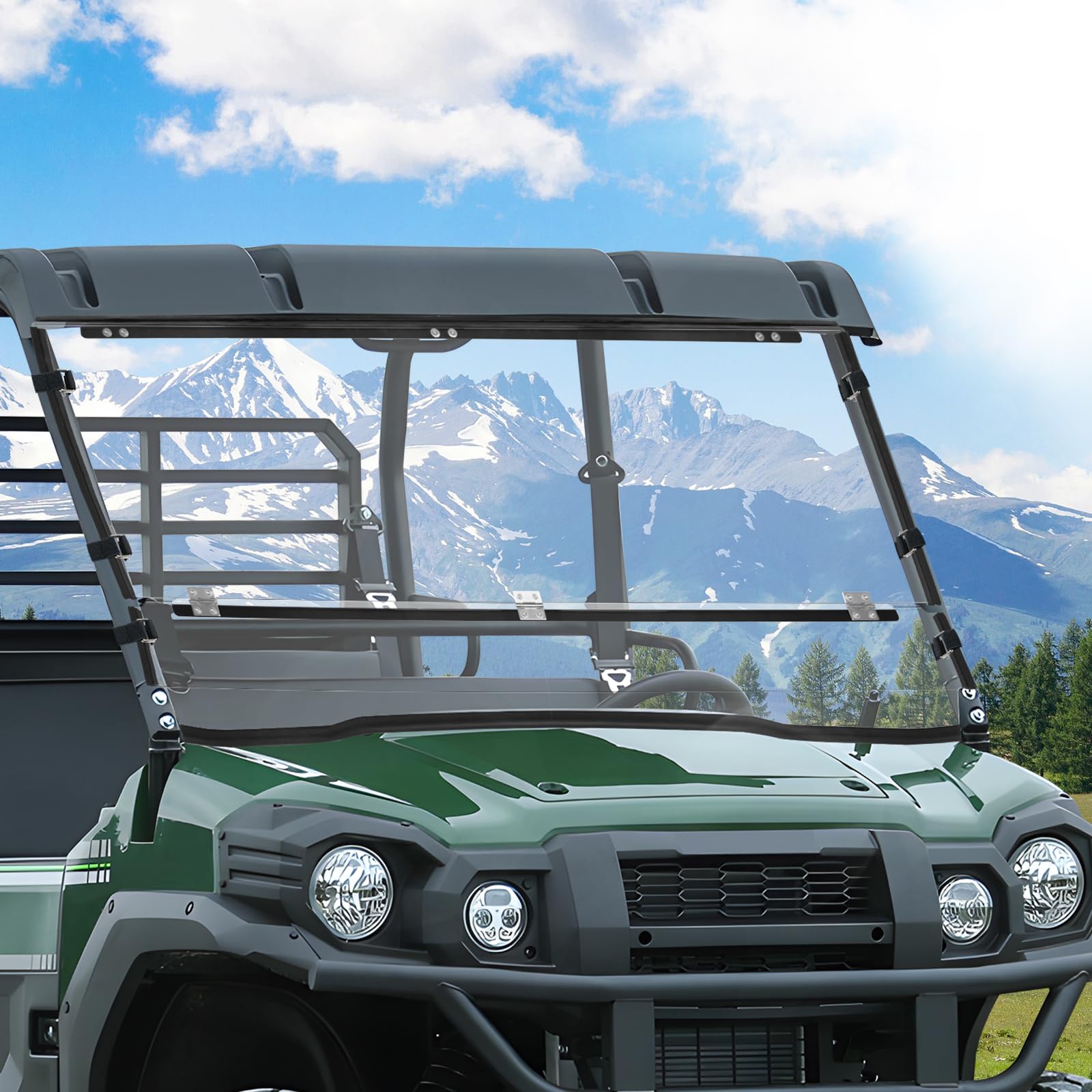 StarknightMT Heavy Duty Anti-Scratch Mule Pro Flip Down Windshield ...