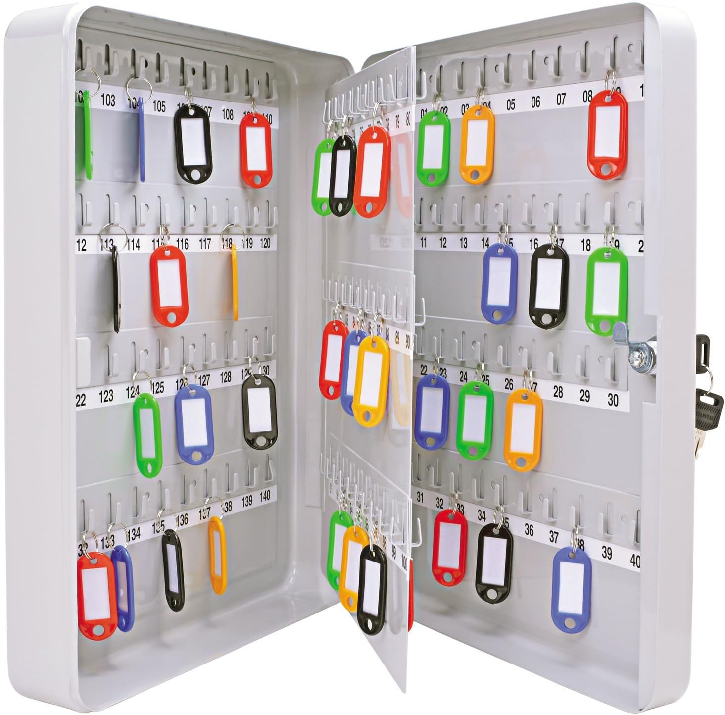 Sterling KC140 Locking Key Cabinet, Grey, 140 Hooks – BigaMart