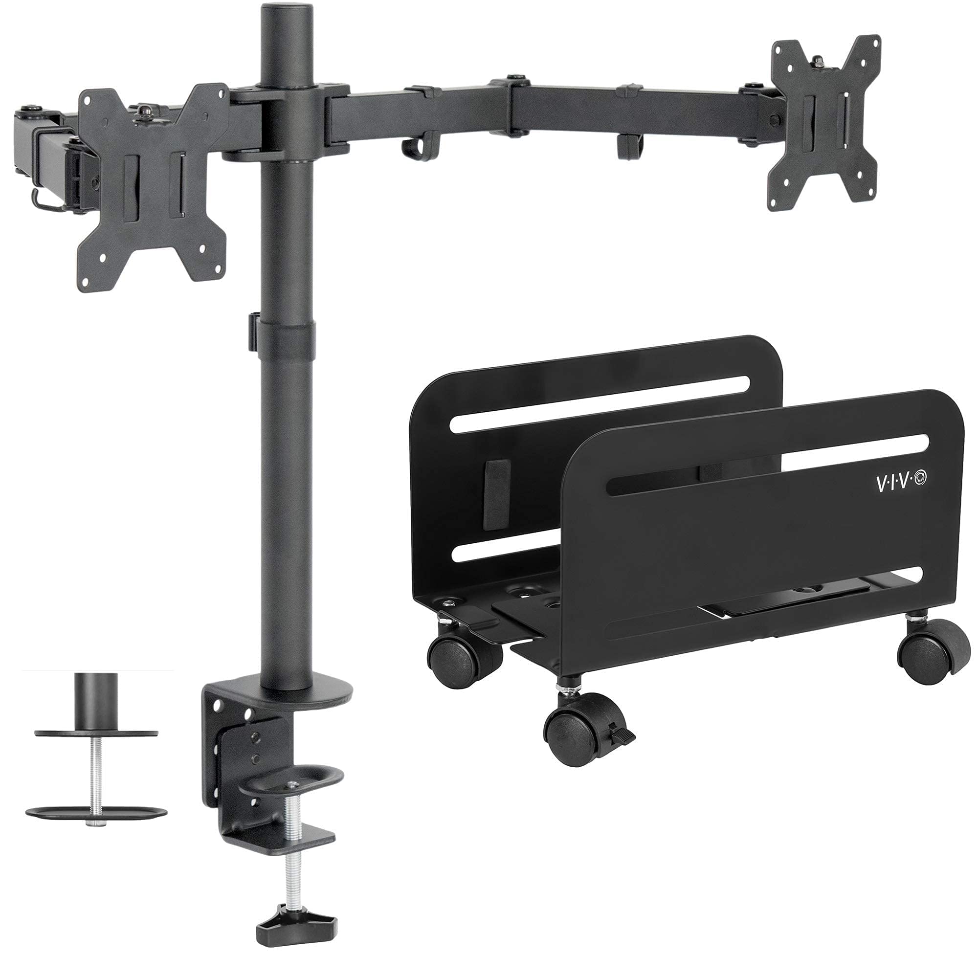 Mua VIVO Dual 13 to 27 inch LCD Monitor Mount and CPU Steel Rolling ...
