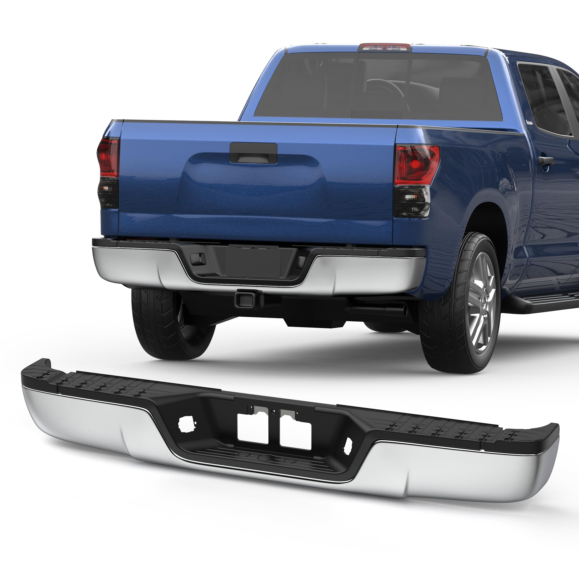 KUIPERAUTO Chrome Rear Step Bumper Assembly Compatible for 2007-2013 ...