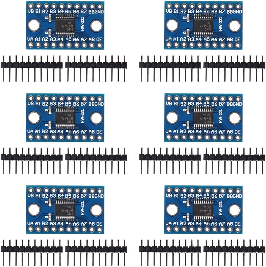 6pcs TXS0108E 8 Channel Logic Level Converter Module 8-Bit 8 CH Logic Level Bi-Directional Bi ...