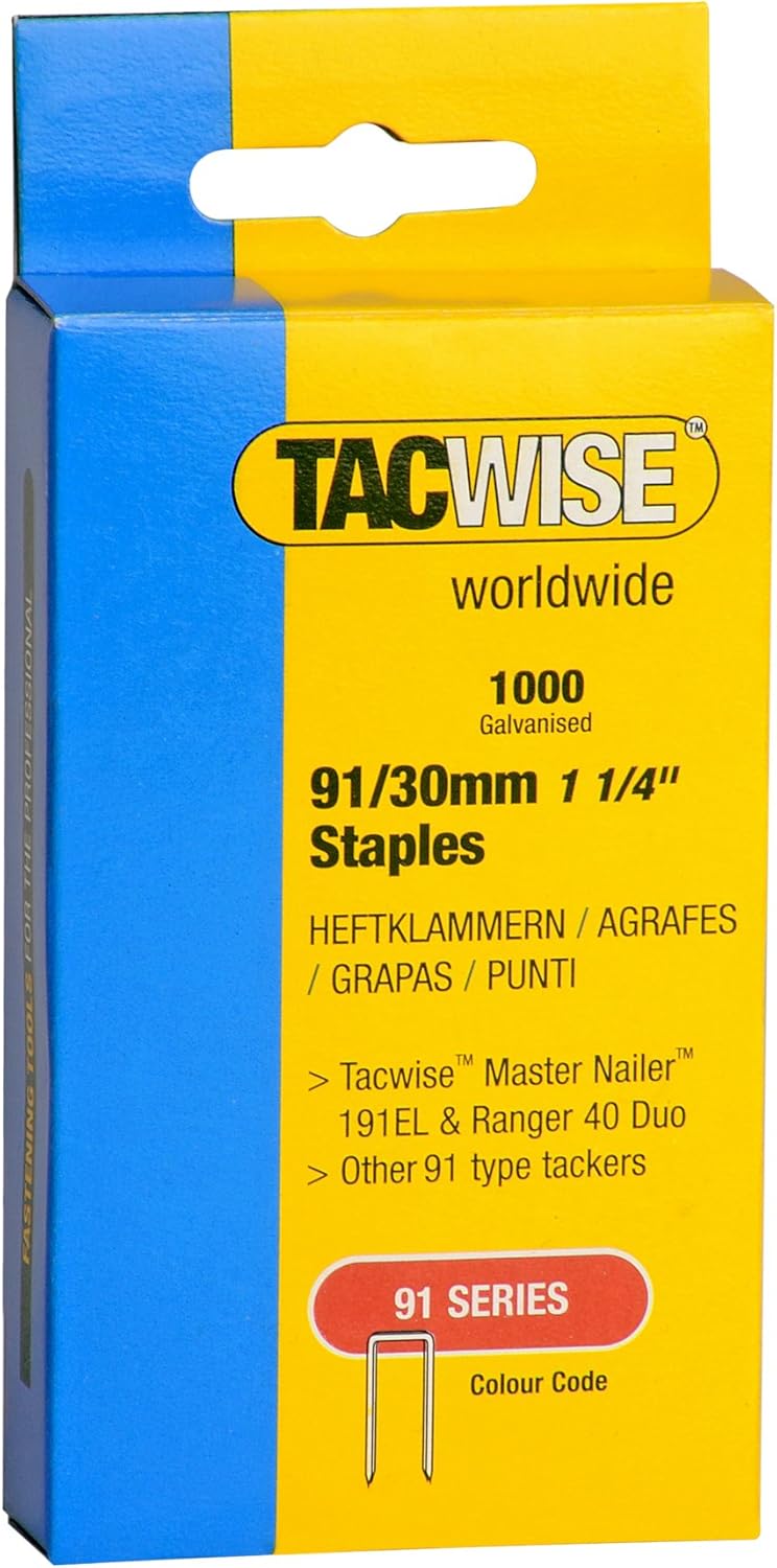 Tacwise 91 / 30mm Series Staples for Staple Gun (1000): Amazon.co.uk ...