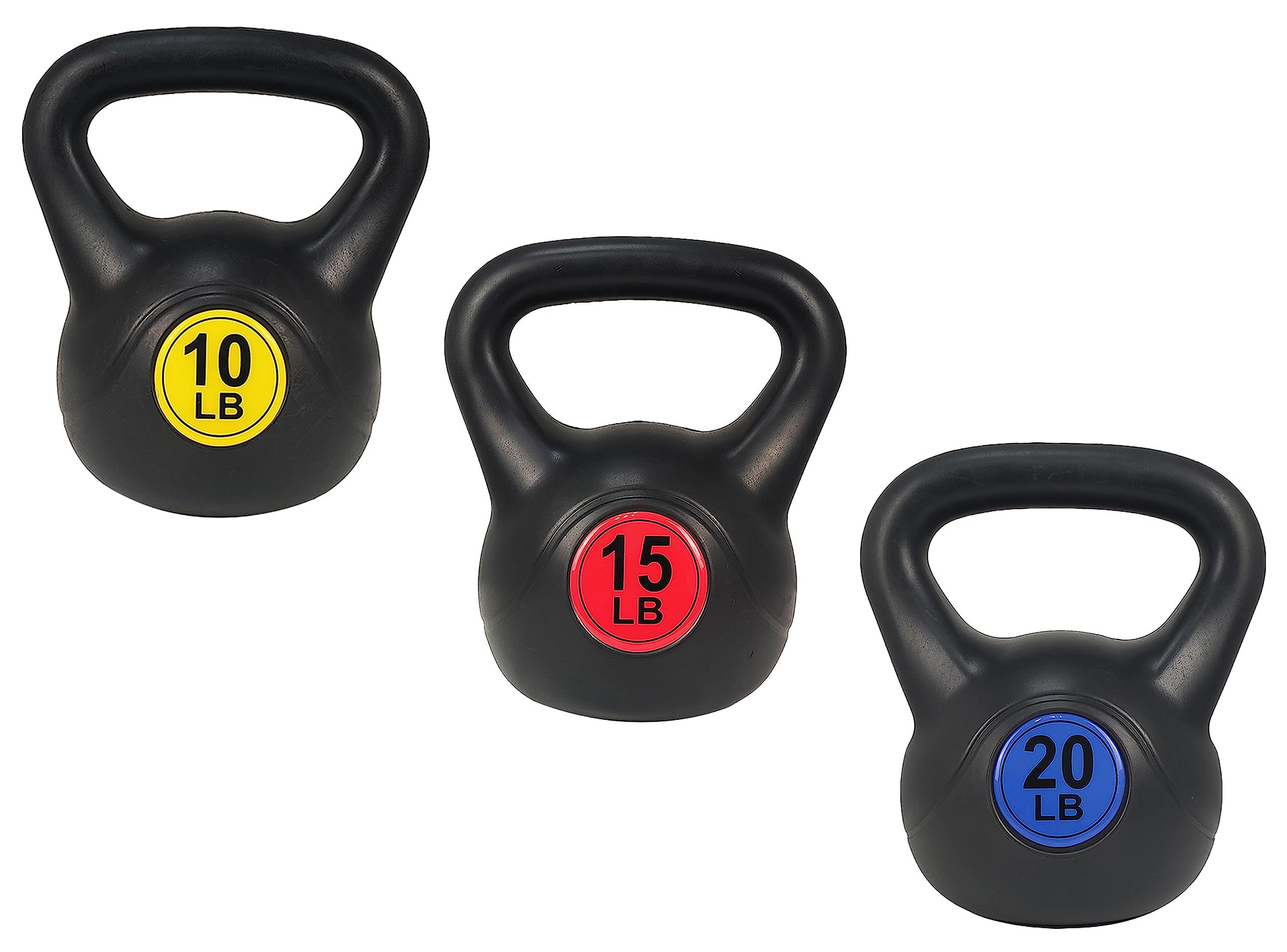 Fitvids ?Wide Grip 3-Piece Kettlebell Exercise Fitness Weight Set ...