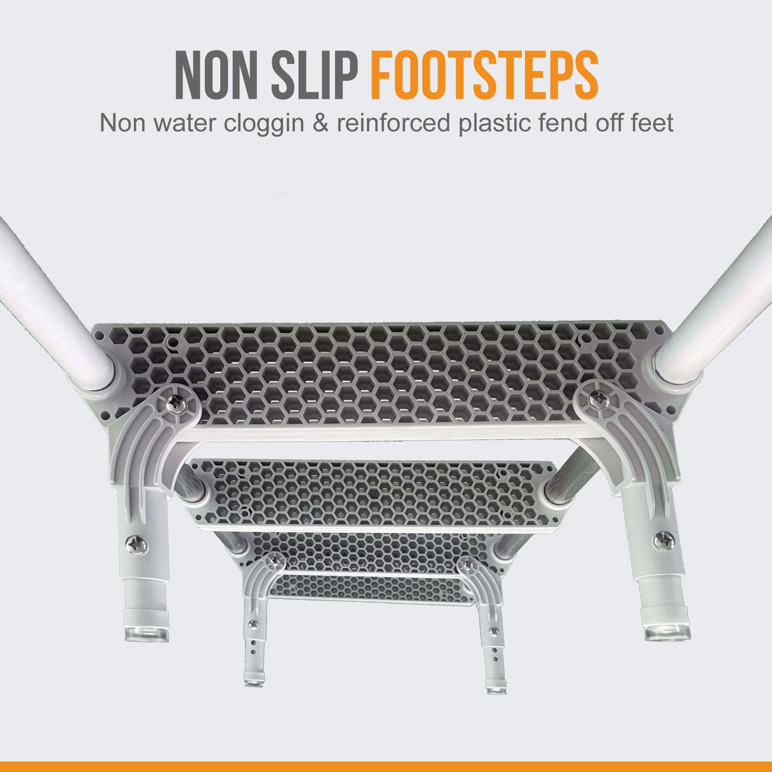 Anchor-Man Aluminum 4-Step Boat Ladder - Heavy-Duty, Anti-Slip, Silver ...
