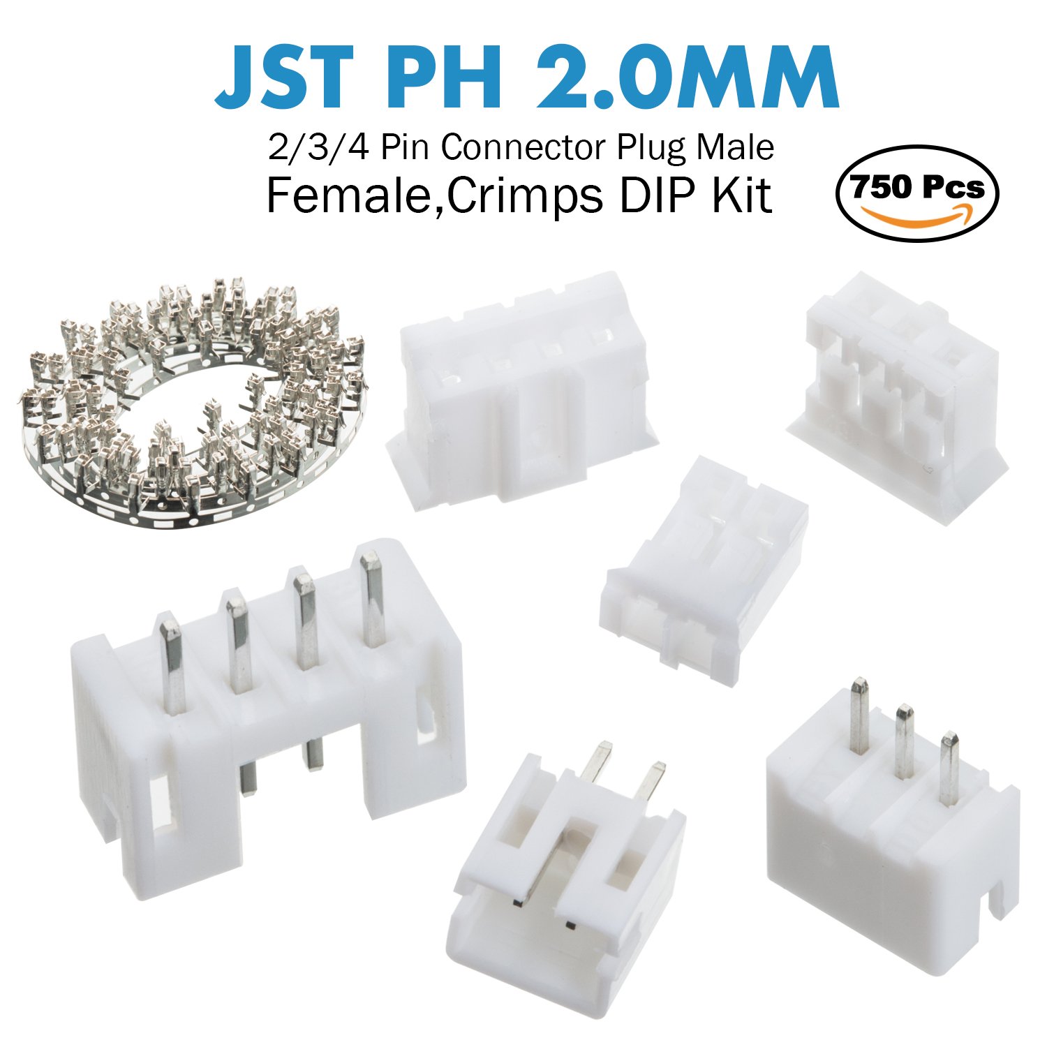 Mua JST PH 2.0 mm Pitch 2-Pin/3-Pin/4-Pin JST Wiring Connecting IC Male Plugs, Female Sockets ...