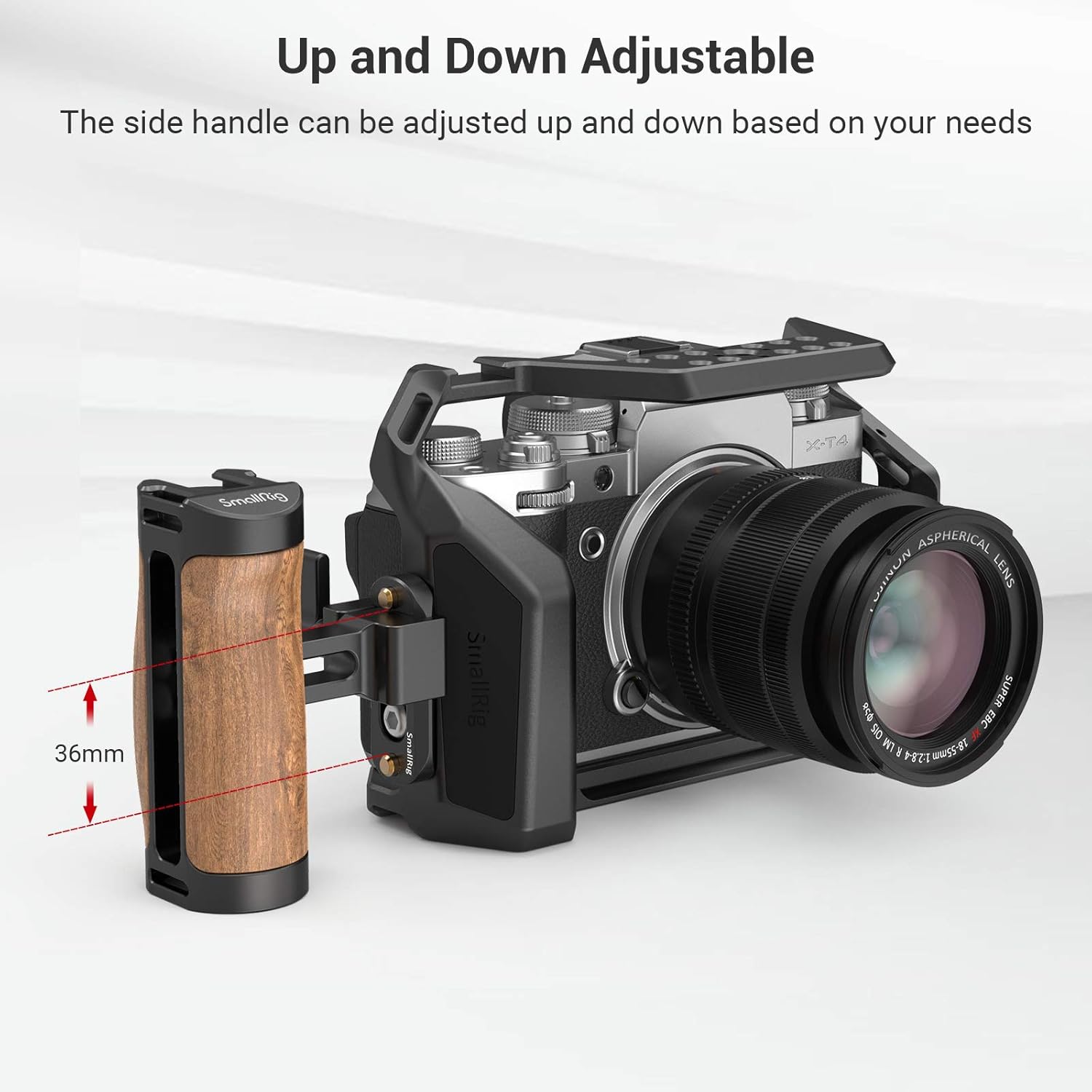 SMALLRIG Side Wooden Handle Grip NATO Side Handle with Quick Release ...