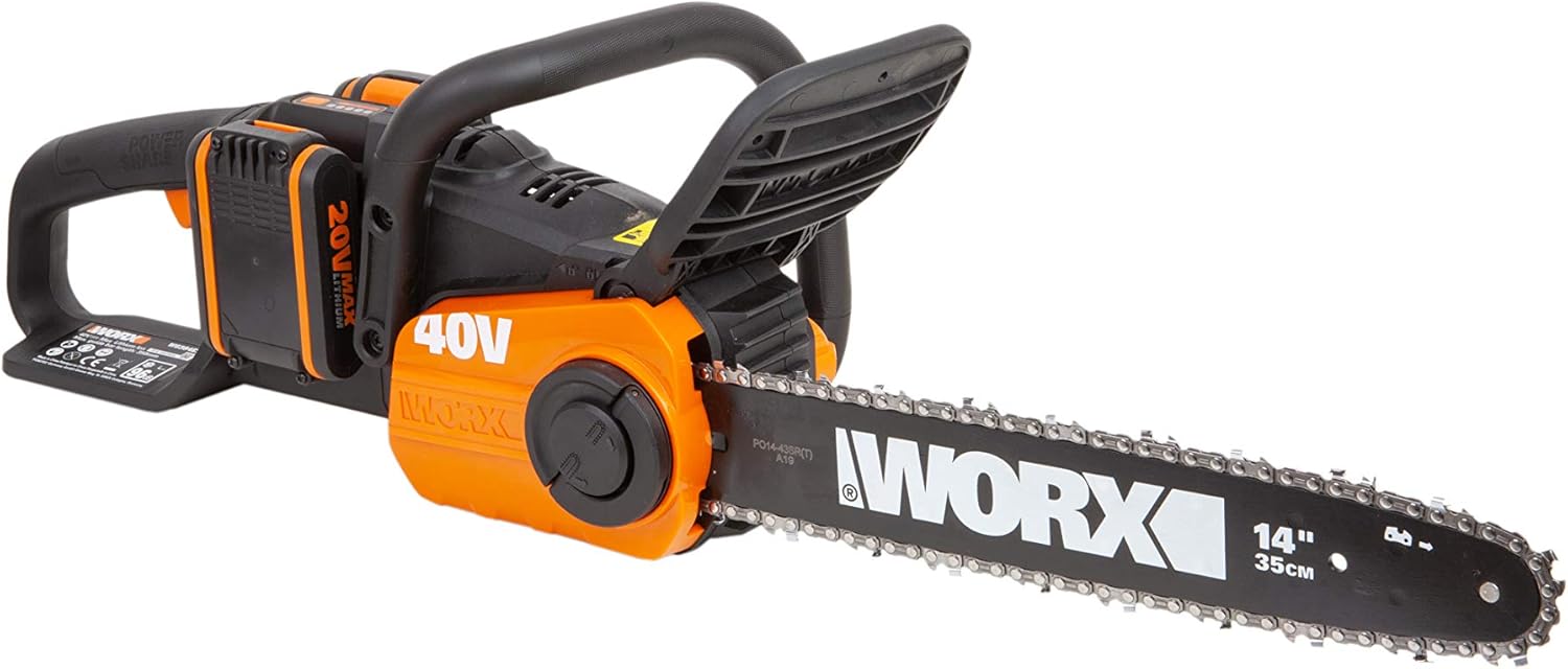 WORX WG384E 36V (40V Max) Dual Battery Cordless 35cm Brushless Chainsaw ...