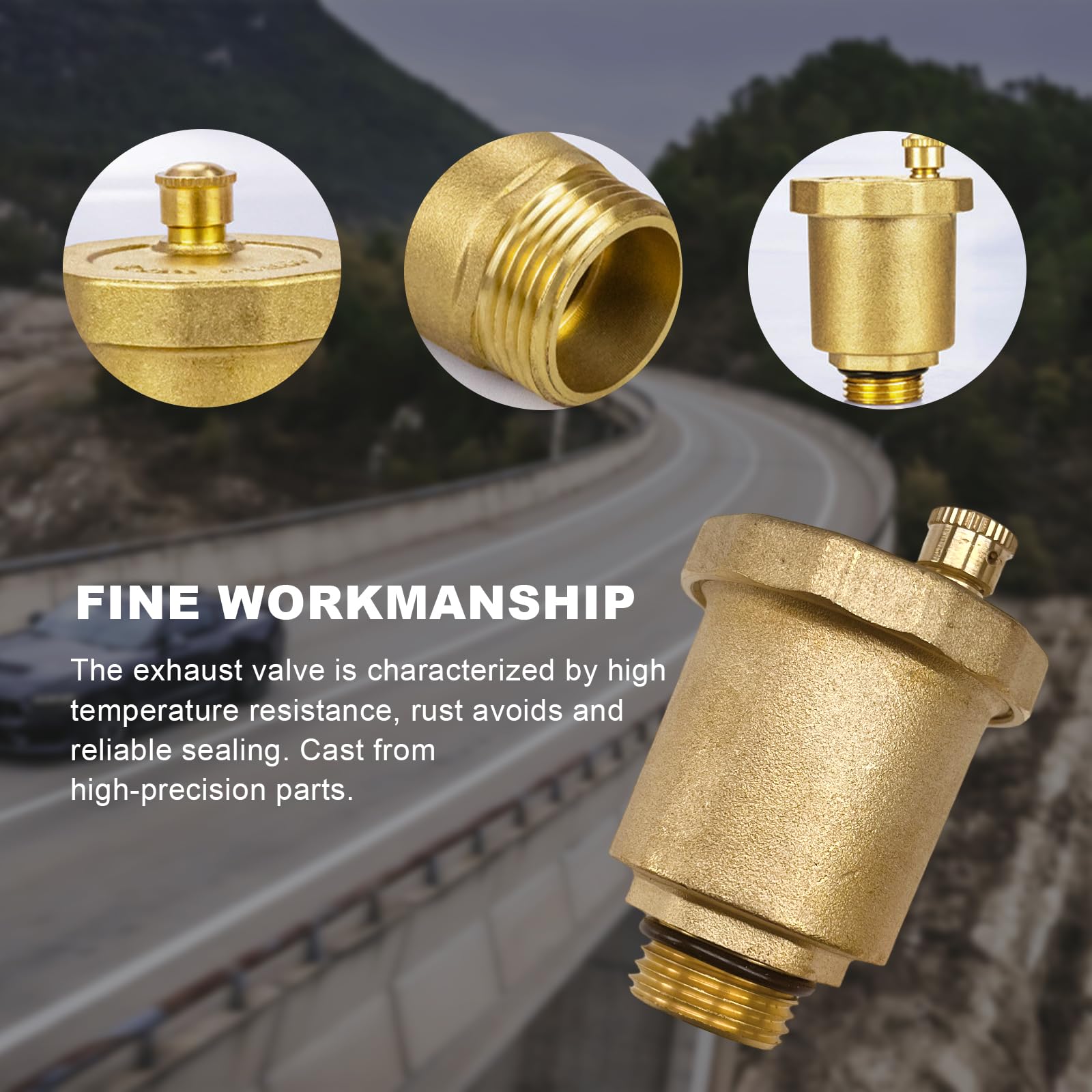 KVAEY Brass Automatic Float Valve, 1/2" Male NPT Thread Brass Air Bleeder Release Vent Valve ...